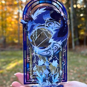 Kaeya and Diluc Wolf 6 Inch Standees Dawn and Dusk Wolves Stained Glass ...