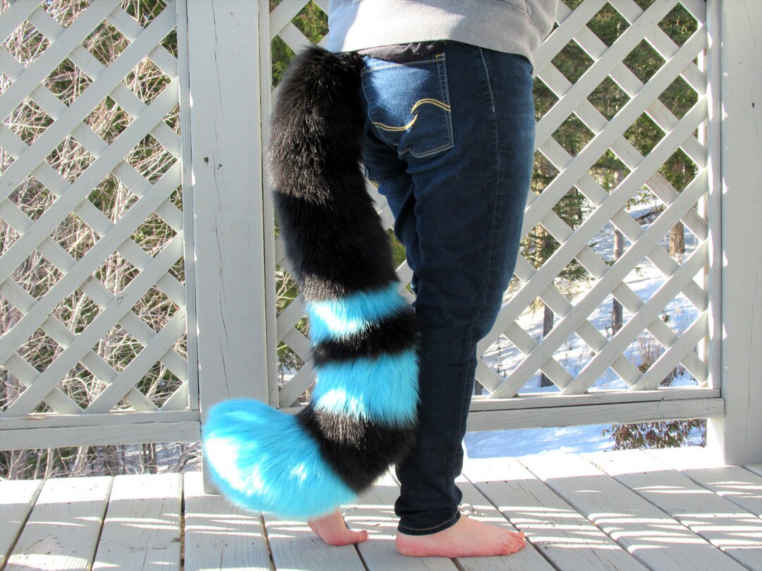Any Color Fluffy Furry Tiger Tail Big Cat Feline Fursuit Tail Stripes ...