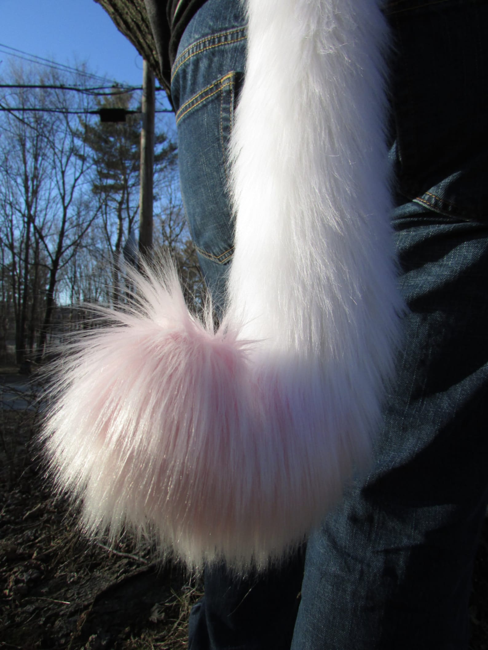 Any Color Fluffy Furry Tipped Cat Tail Cosplay Therian Fully Plush - Etsy
