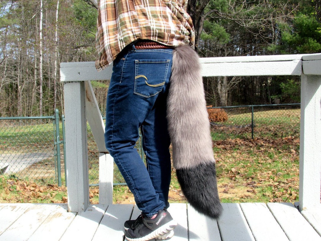 Any Color Fluffy Long Canine Wolf Tail Furry Cosplay Fursuit Plush ...