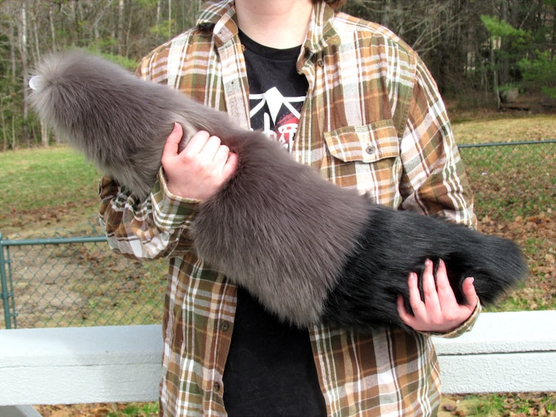Any Color Fluffy Long Canine Wolf Tail Furry Cosplay Fursuit Plush ...