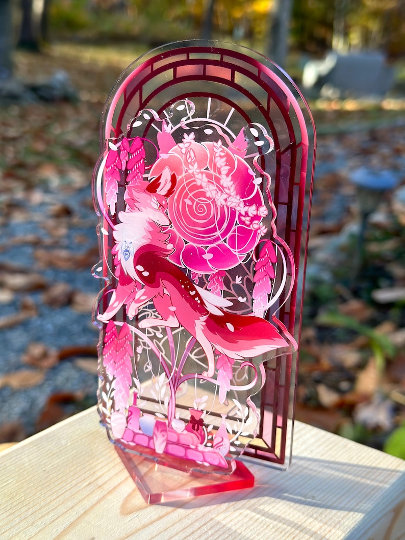 Dawn and Dusk Wolves 6 Inch Standees - Stained Glass Style Acrylic ...