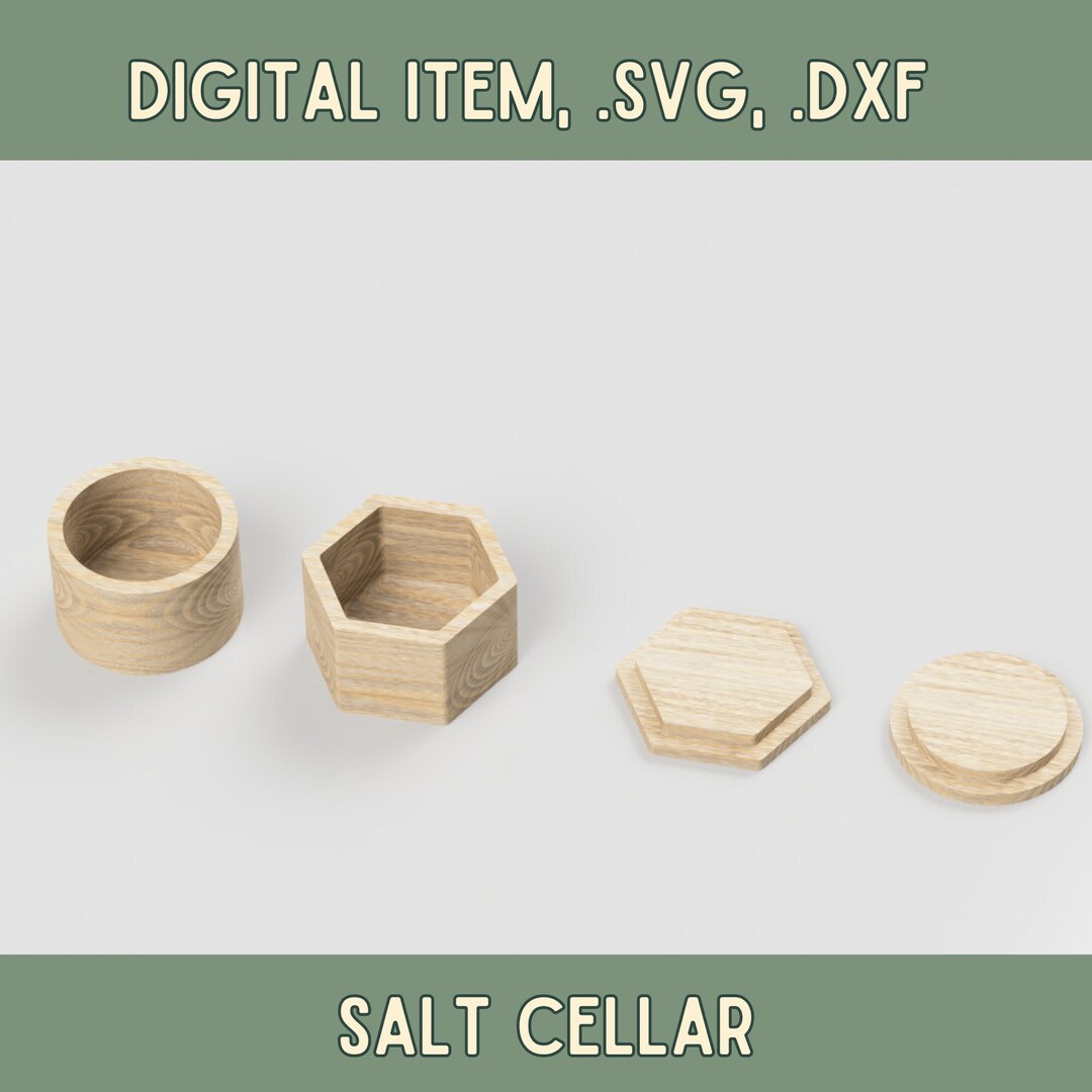 Salt Cellar CNC File: Round and Hexagon Shapes .SVG And. STL (digital ...