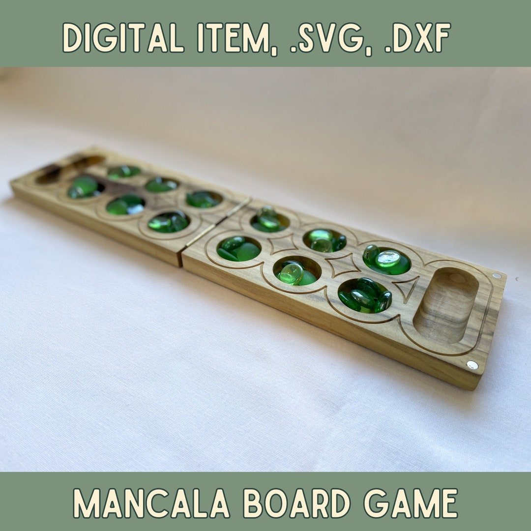 Mancala Game CNC File DIY Board Game Hinging Magnetic 3D Print SVG Dxf ...