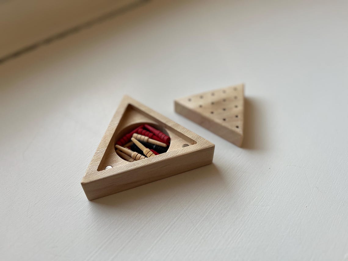 Peg Solitaire Game CNC File: Travel Size Board Game With Storage .SVG ...