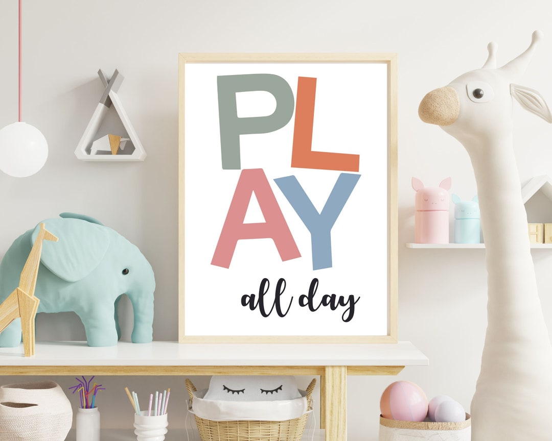 Play All Day | Kids Room Decor | Educational Posters | Digital Download ...