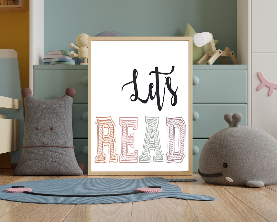 Let’s Read | Kids Room Decor | Educational Posters | Digital Download ...