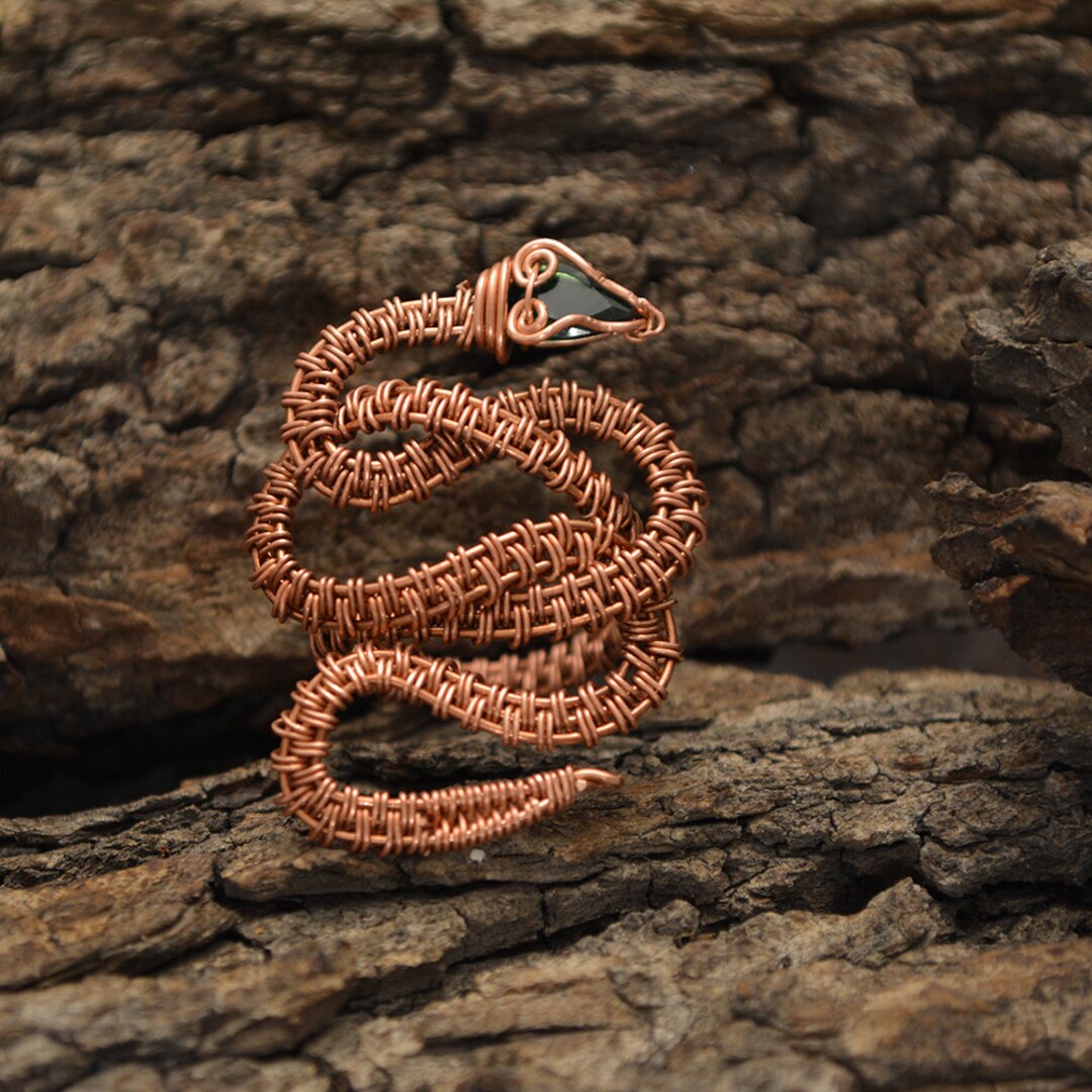 TUTORIAL Adjustable Serpent Ring, Wire Wrap Serpent Ring, Wire Weave ...
