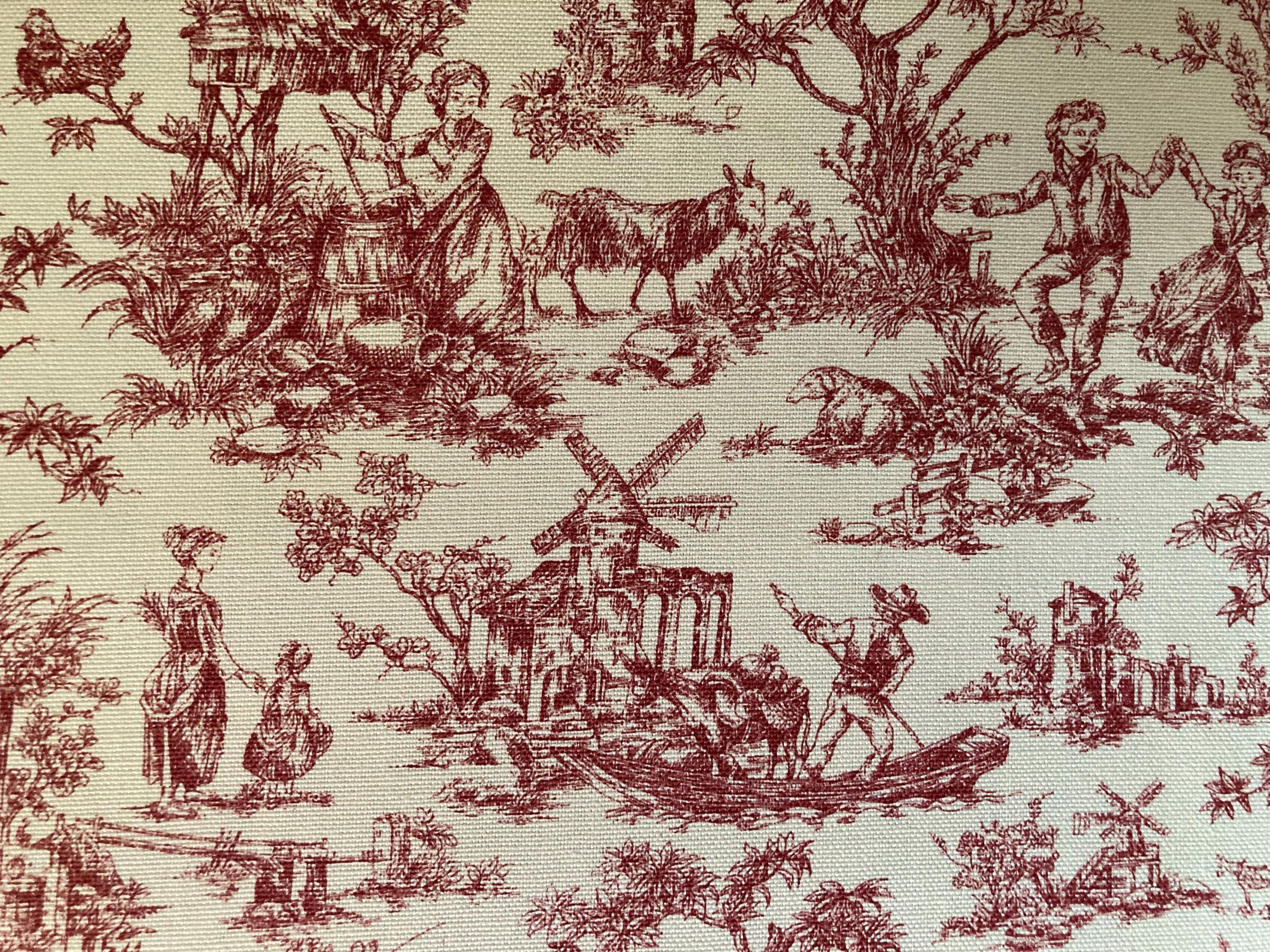 Vintage Toile Screen Print Fabric by Mill Creek 3 yards plus 4 | Etsy