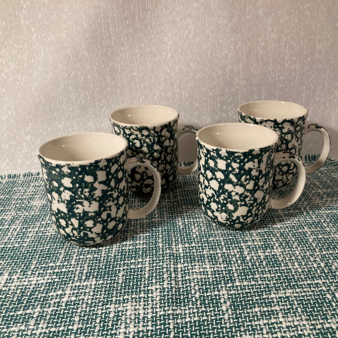 Four Vintage Folk Craft Moose Country Mugs - Etsy