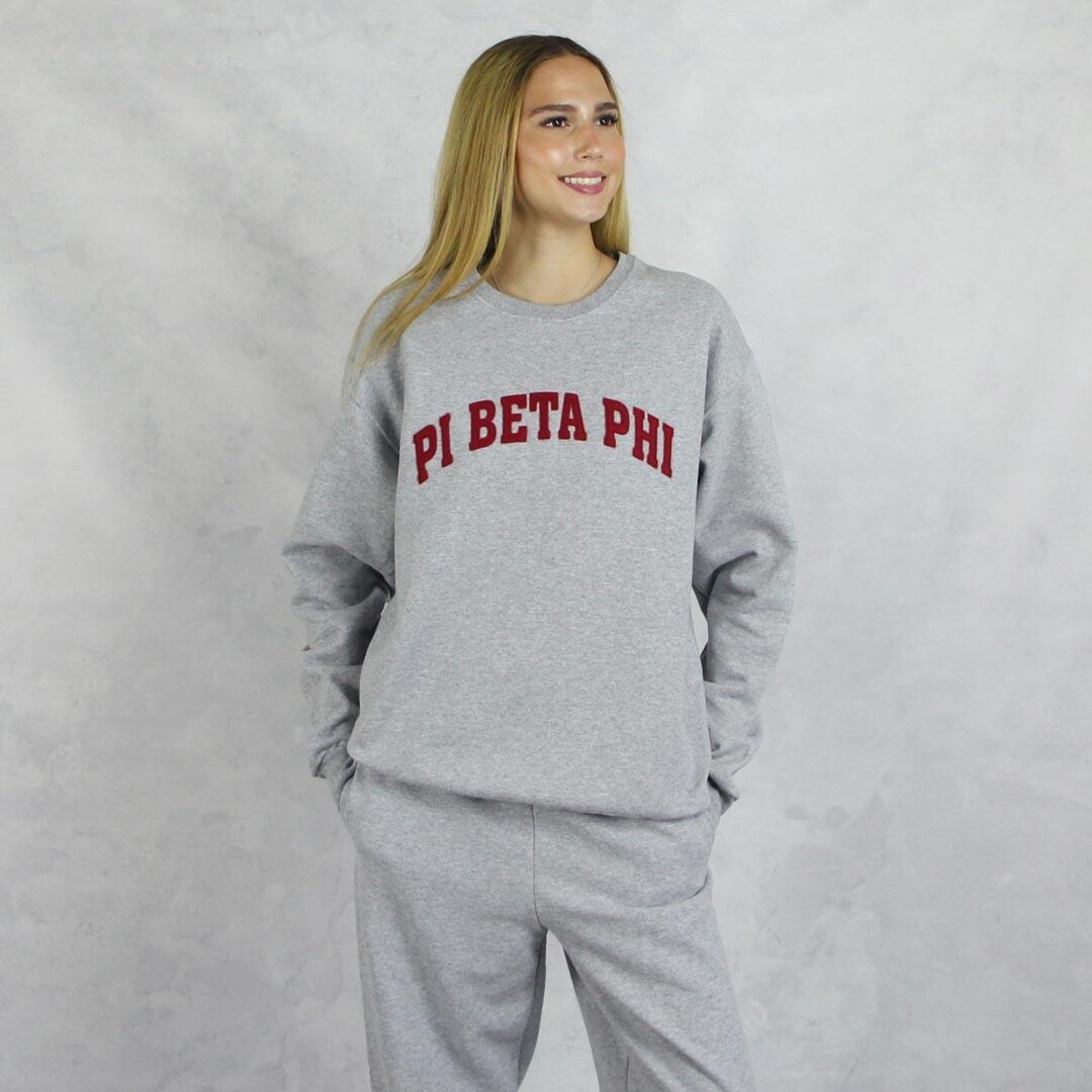 Pi Beta Phi Sweatshirt | Grey With Vintage Letters - Etsy