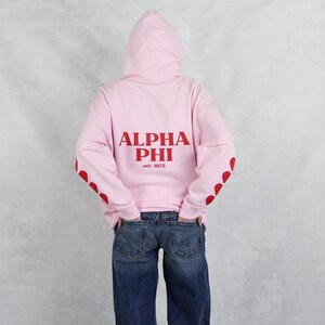 Alpha Phi Pink Heart Hoodie - Etsy