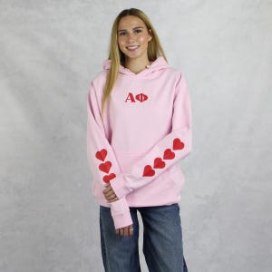 Alpha Phi Pink Heart Hoodie - Etsy