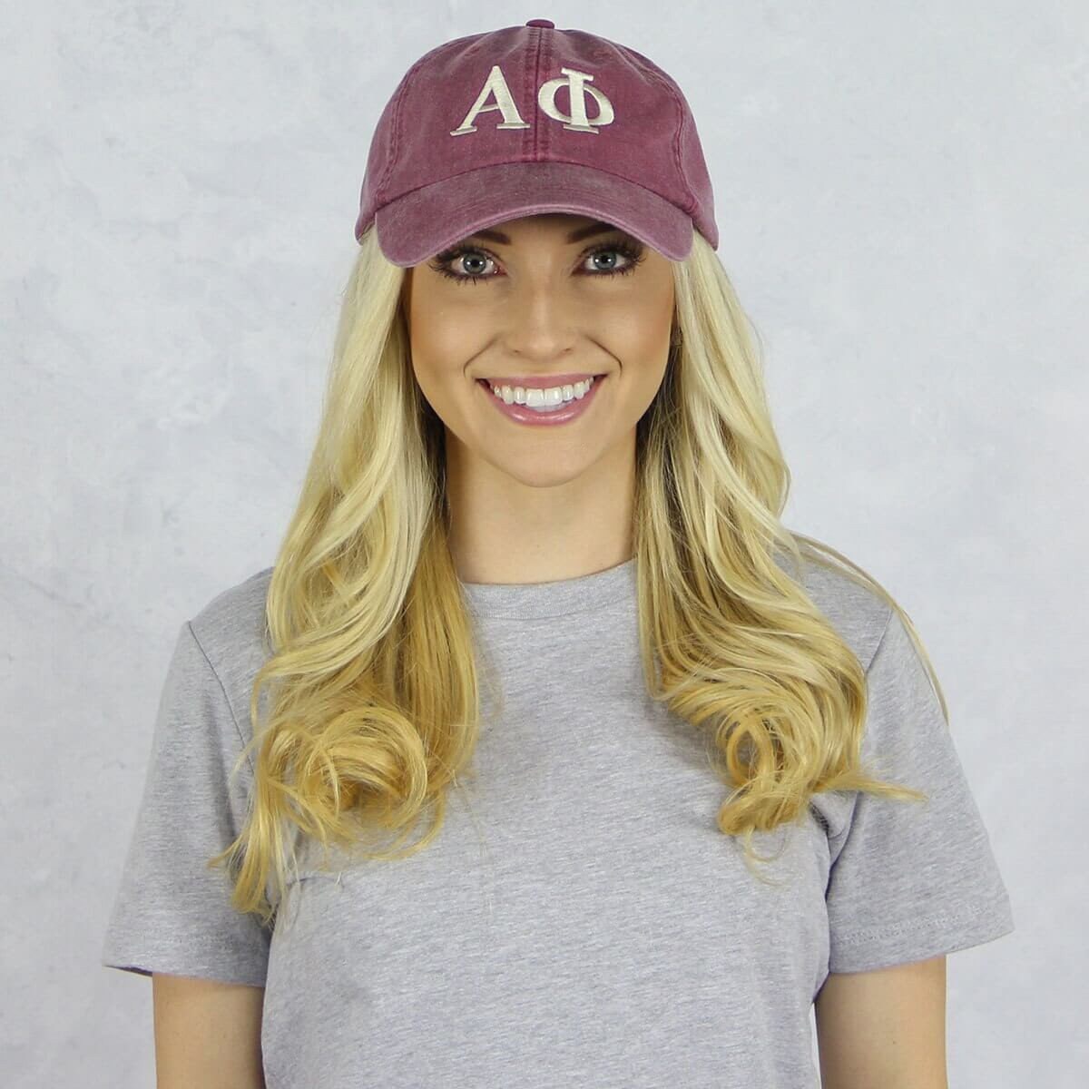 Alpha Phi Baseball Hat in Maroon - Etsy