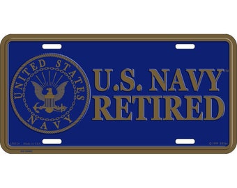 Navy Retired License Plate - Etsy