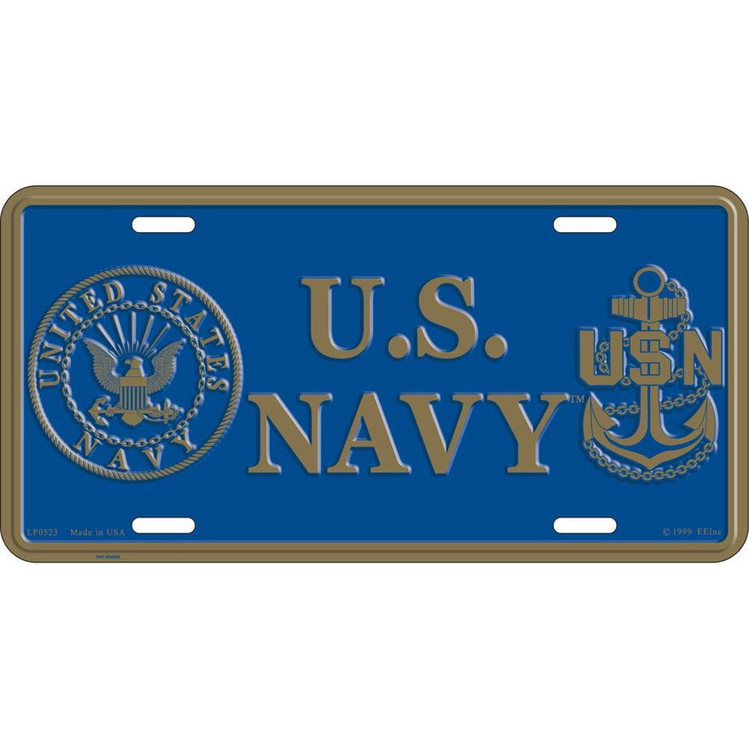 U.S. Navy Logo License Plate Blue - Etsy