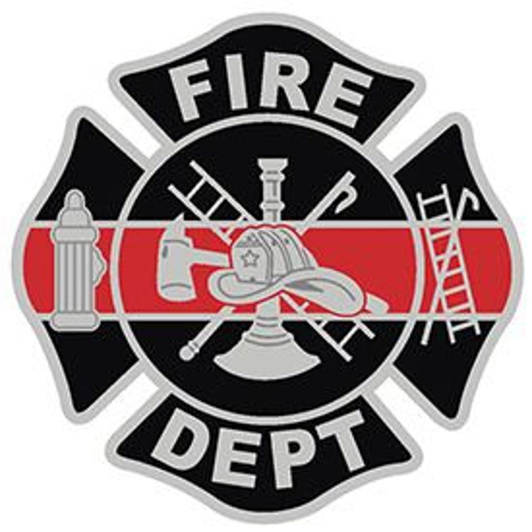 Fire Department Thin Red Line Fire Dept Logo Pin 1 1/2 - Etsy