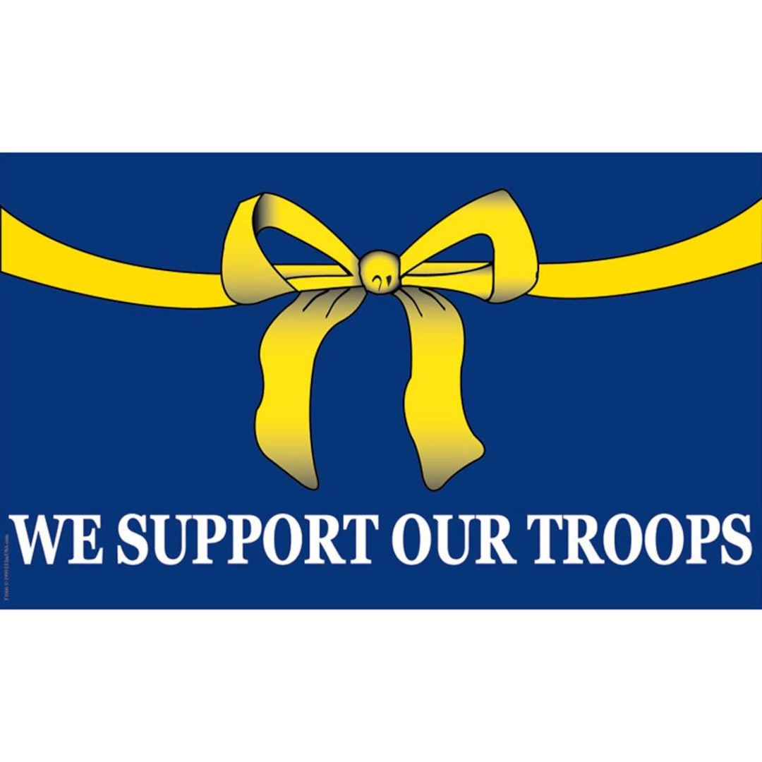 We Support Our Troops Yellow Ribbon Flag 3ft X 5ft - Etsy