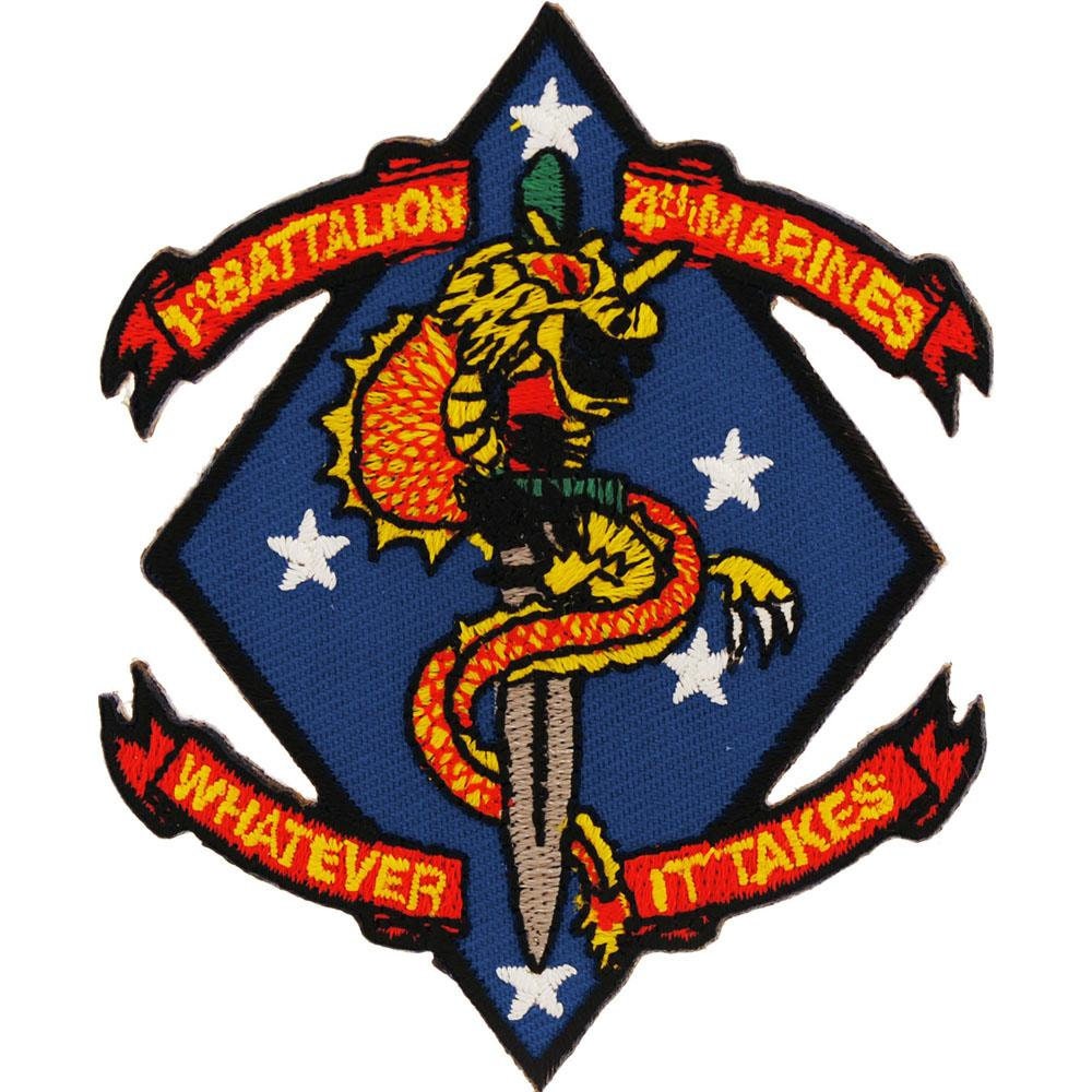 U.S.M.C. 1st Battalion 4th Marines Patch Red & Blue 3 - Etsy