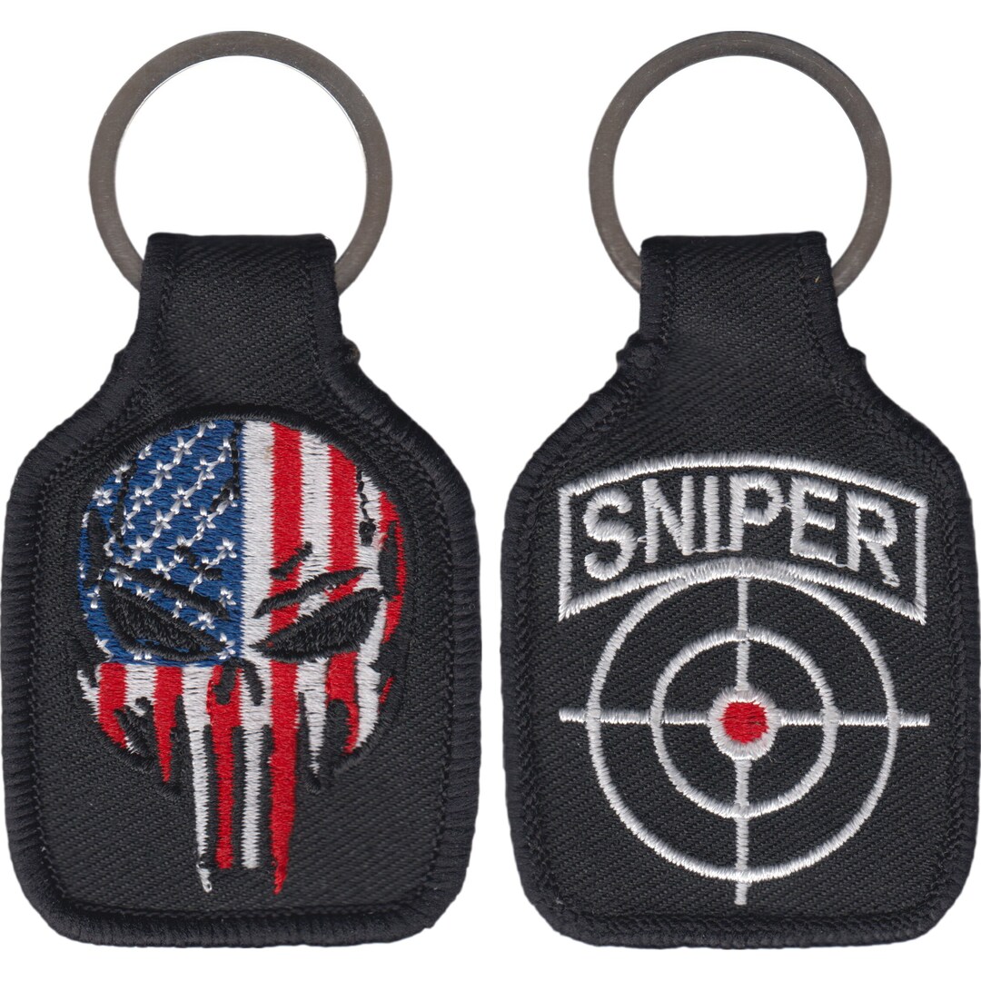 U.S. Military Sniper American Flag Skull Keychain 2 3/4 - Etsy