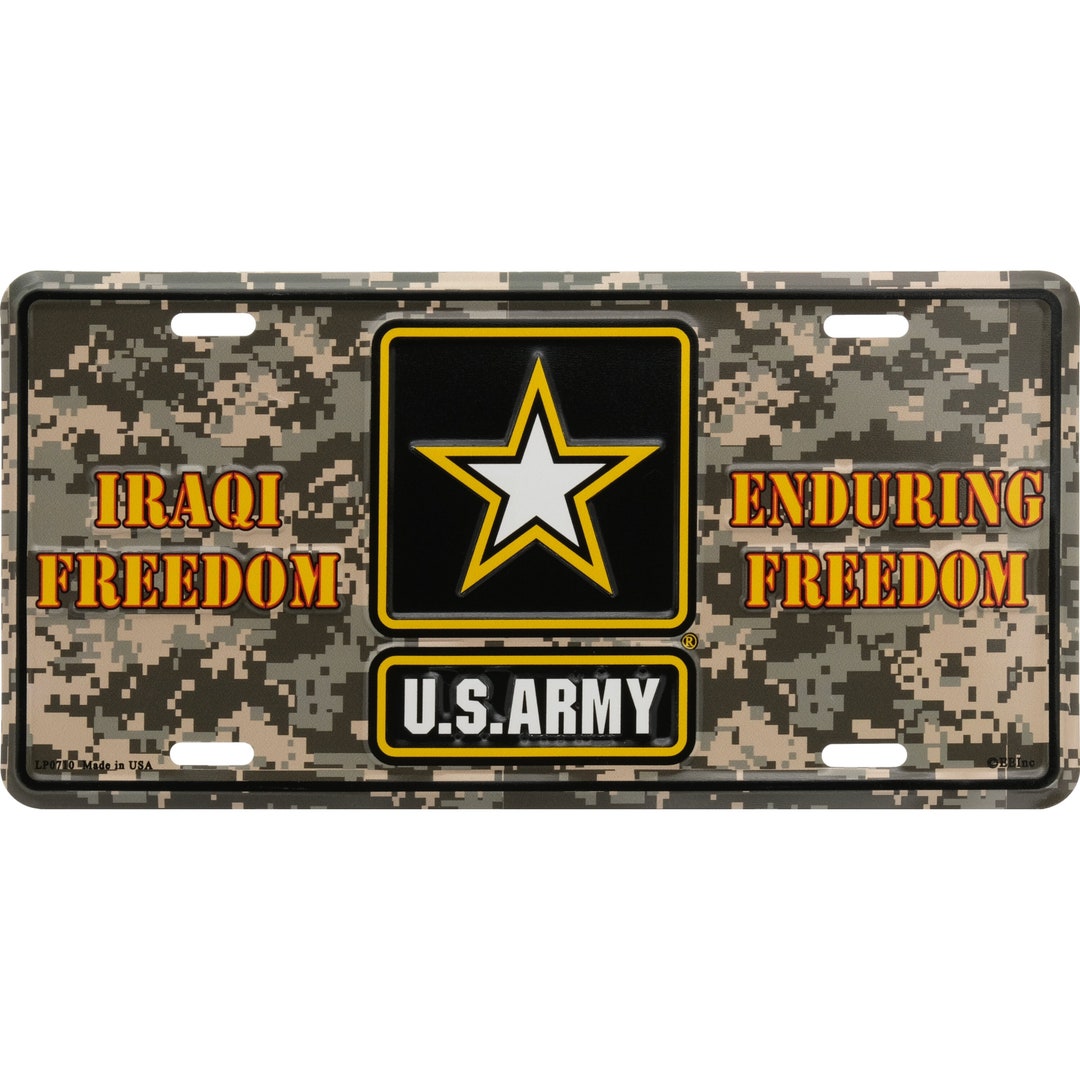 U.S. Army Iraqi & Enduring Freedom License Plate - Etsy