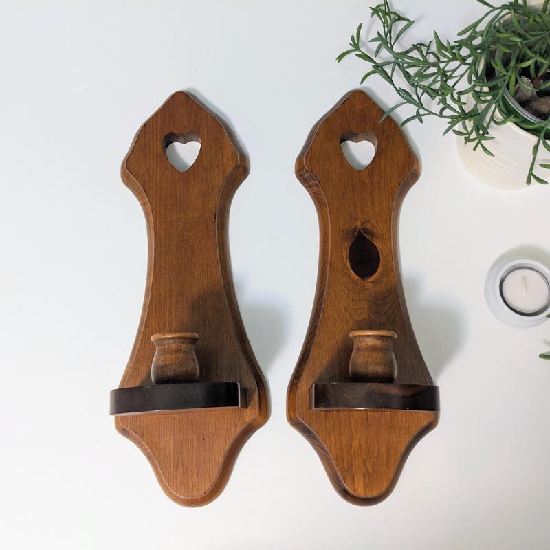 Wooden Wall Sconce Heart - Etsy