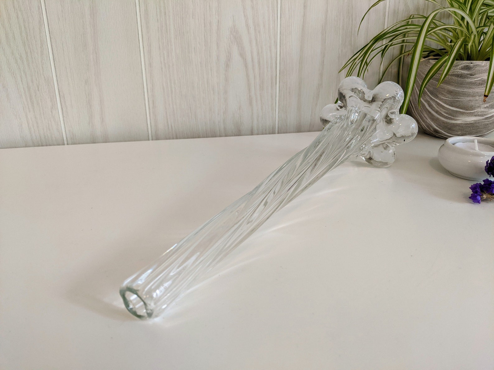 Tall Stretched 11.25 Art Glass Vase With Twisted Glass - Etsy