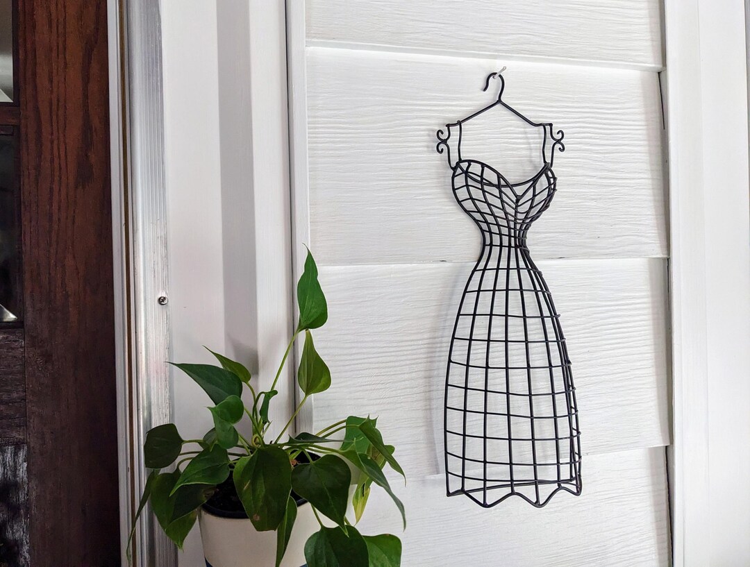 Shabby 16" Vintage Wire Dress Form Wall Decor Corset Mannequin Sewing ...