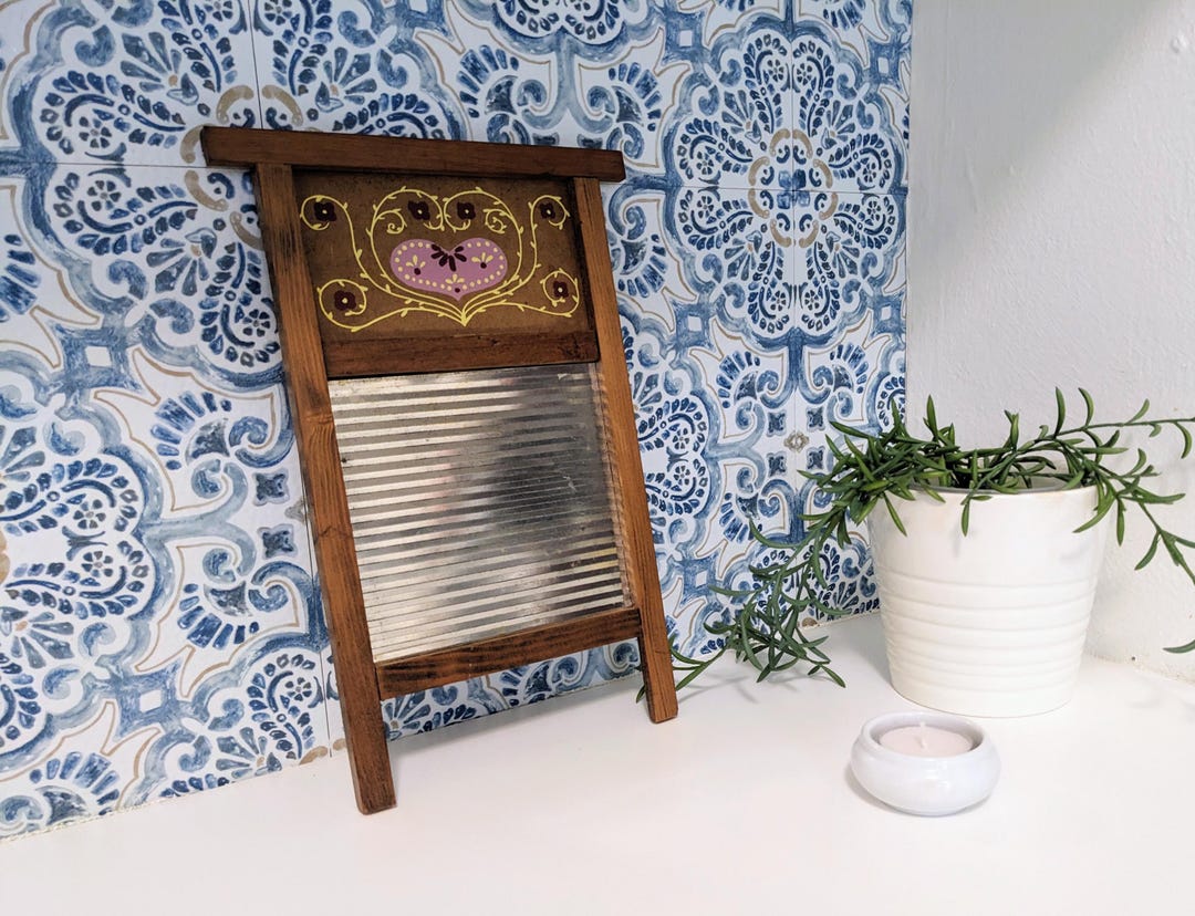 Vintage 11.5" Hand-painted Mini Washboard - Etsy