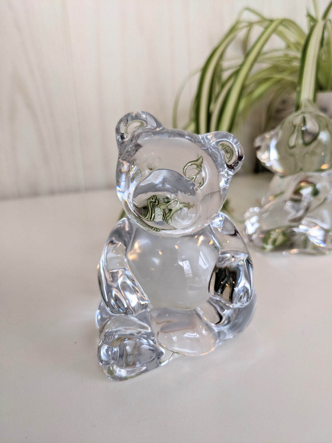 One 24% Lead Crystal Teddy Bears Baby Gift Keepsake Childrens Glass ...