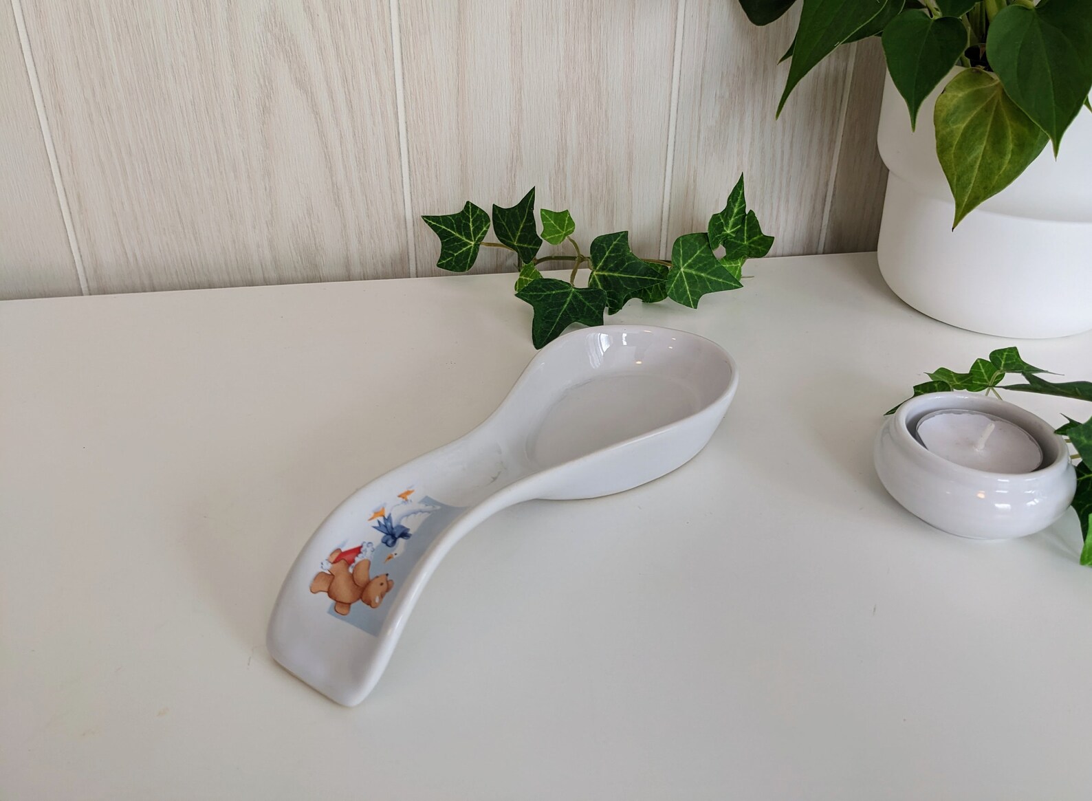 Vintage 8 Teddy Bear and Goose White Ceramic Spoon Rest - Etsy