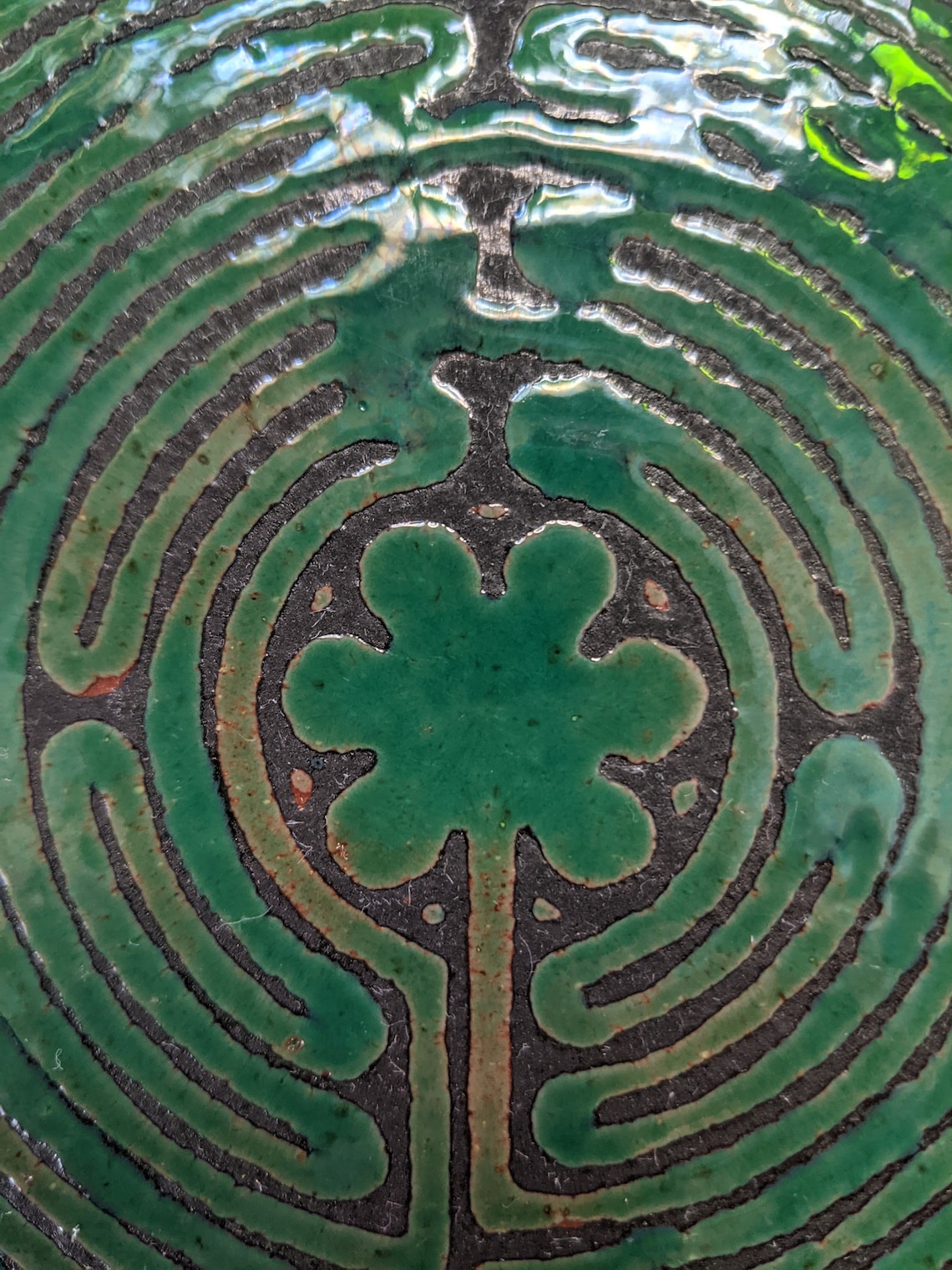 Green Labyrinth Ceramic Tile Trivet or Wall Decor - Etsy