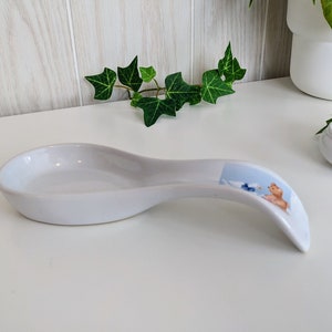 Vintage 8" Teddy Bear and Goose White Ceramic Spoon Rest Adorable ...