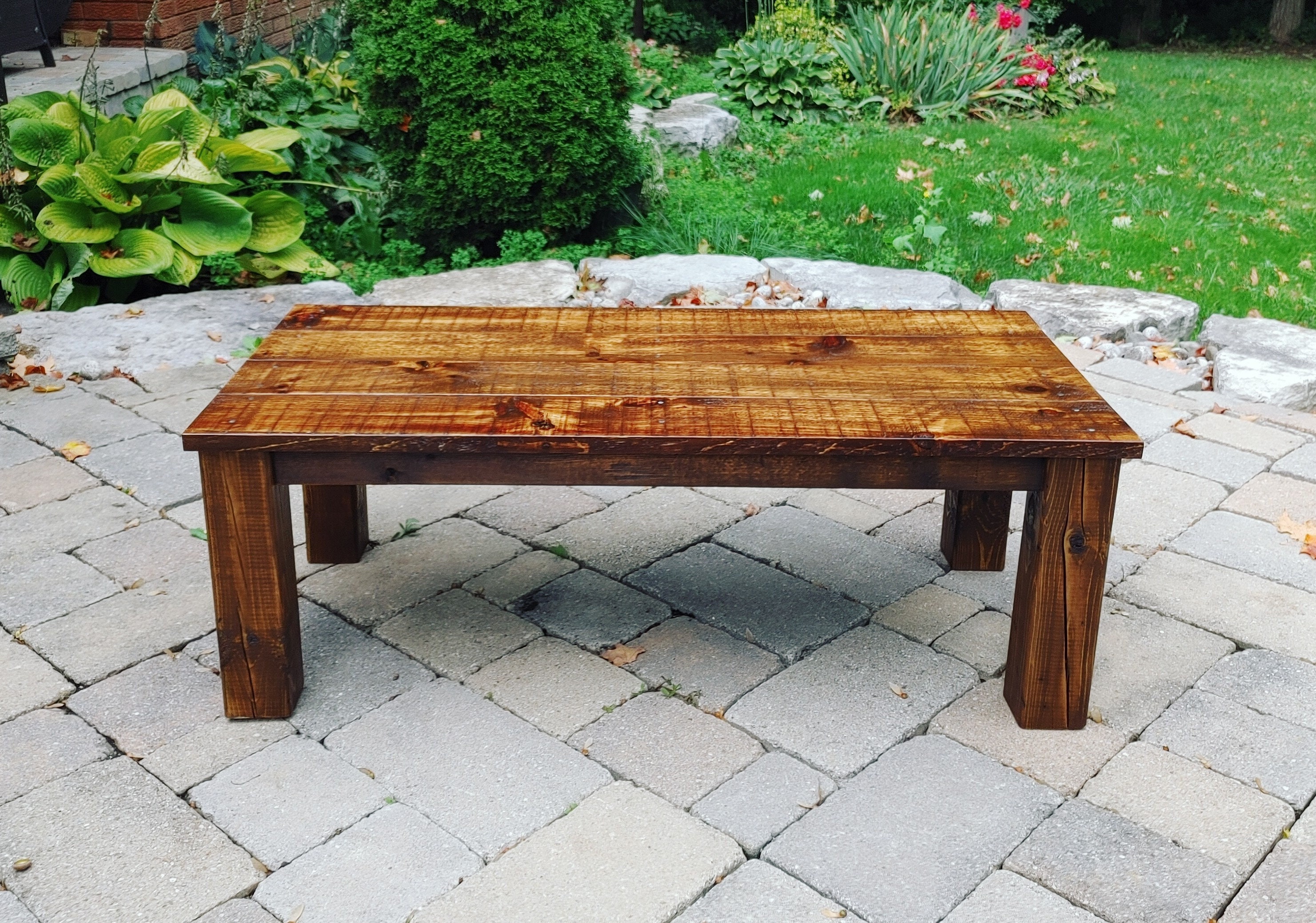 Handmade Reclaimed Wood Coffee Table: Rustic Farmhouse Sofa Table - Etsy