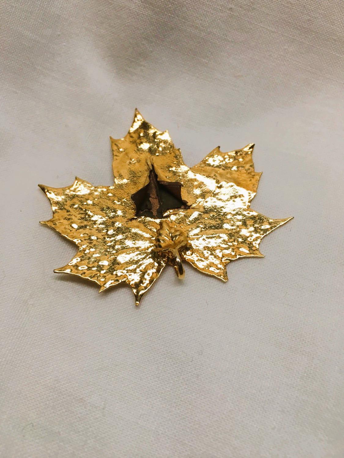 24kt Gold Sugar Maple Leaf Ornament W/maple Seeds - Etsy
