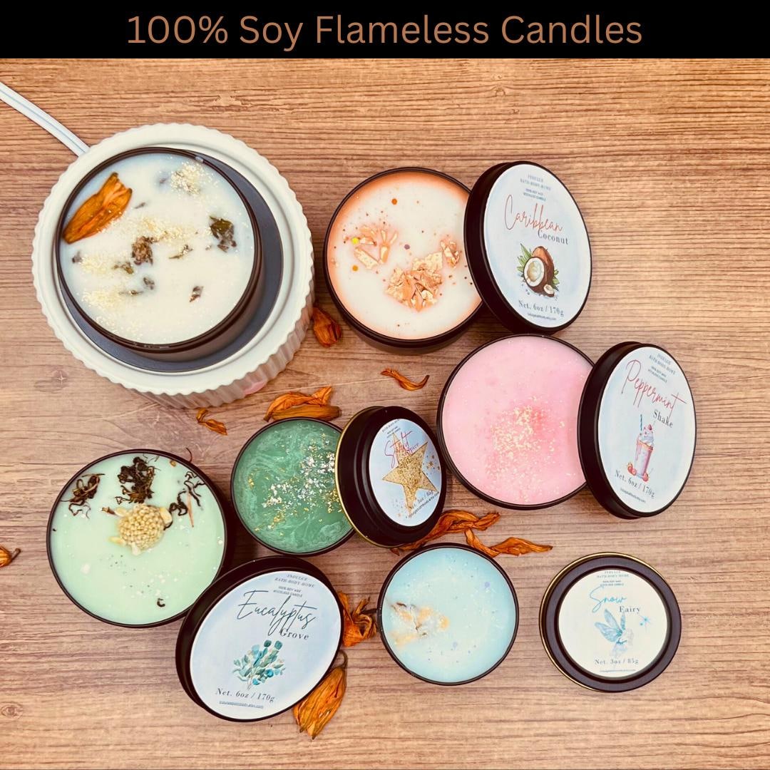 Strongly Scented Wickless 100% Soy Candle Tin | 4oz & 8oz | Phthalate ...