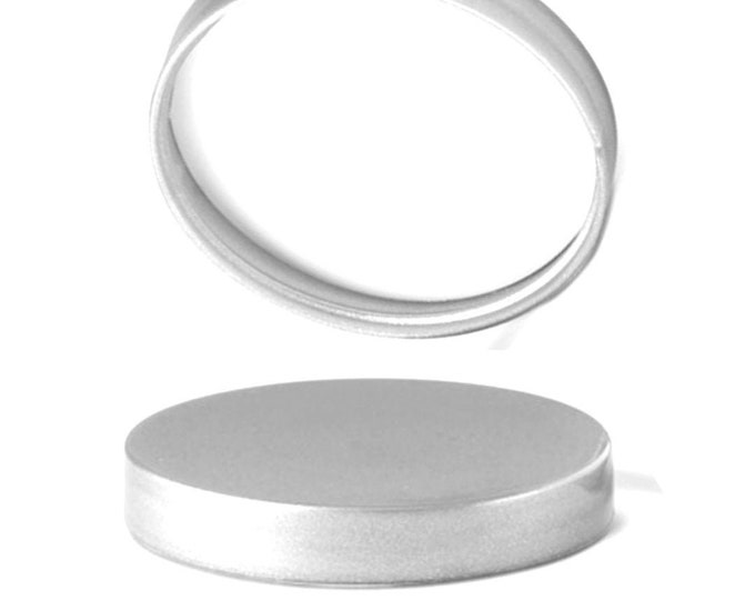 8oz Silver Smooth With White Liner Jar Caps Cap Size: 89-400 Set of 12 ...