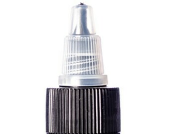 Black Ribbed Dispensing Caps Bottle Cap Size: 24-410 Set of 25 BULK25 ...