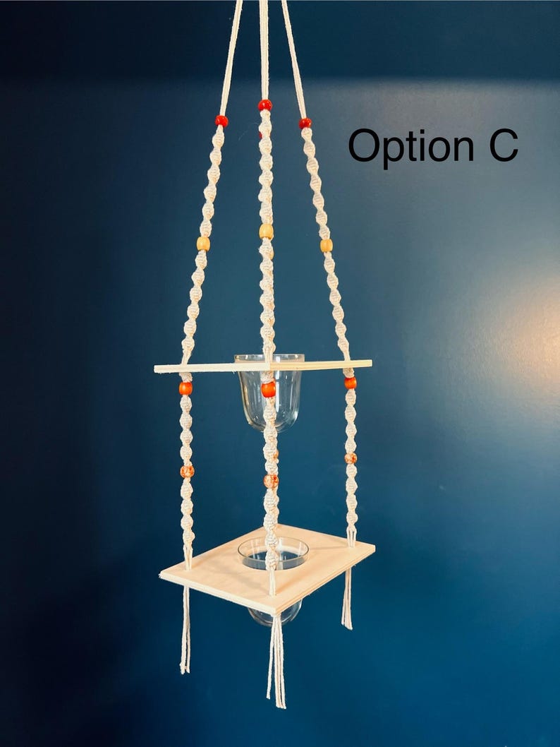 Handmade Macramé Planter and Propagation Station - 2 Tiers/2 Plants - Etsy