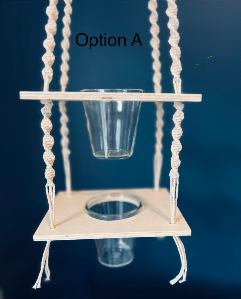 Handmade Macramé Planter and Propagation Station - 2 Tiers/2 Plants - Etsy