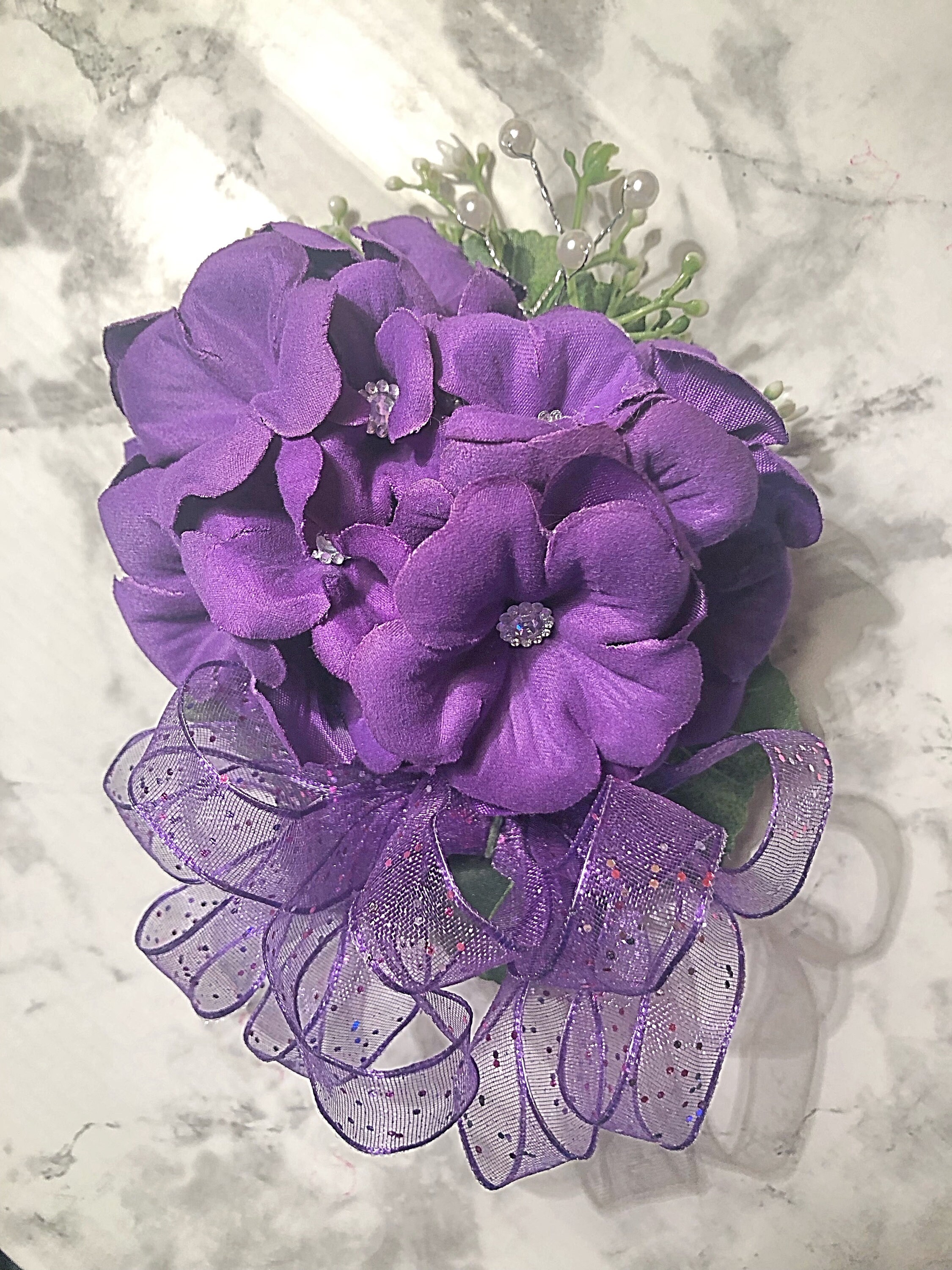 African Violet Corsage, Sorority Pin, Purple Corsage, Plum Corsage Pin ...
