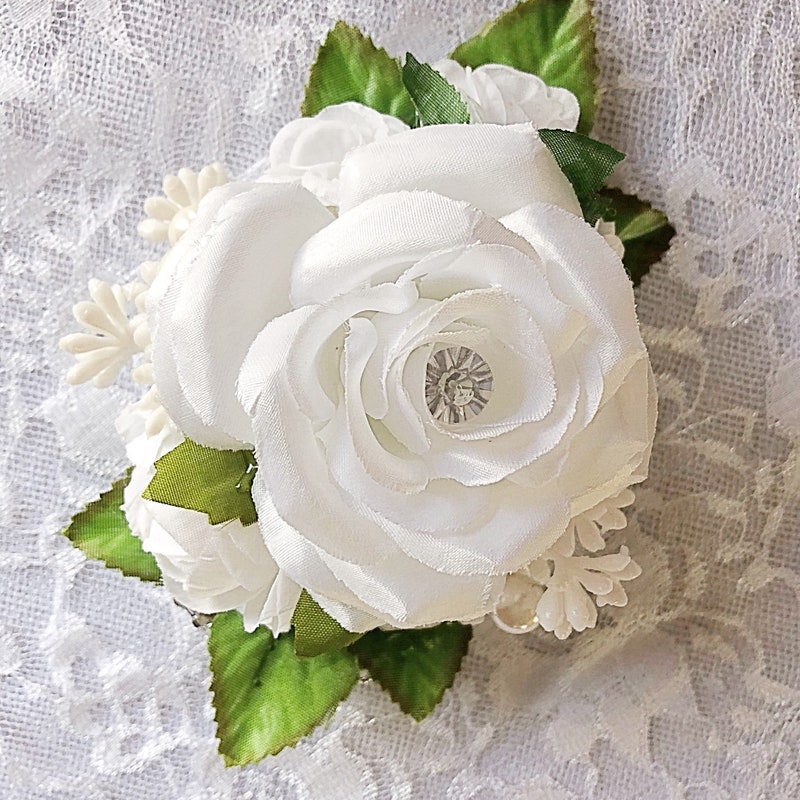 White Rose Corsage - Etsy