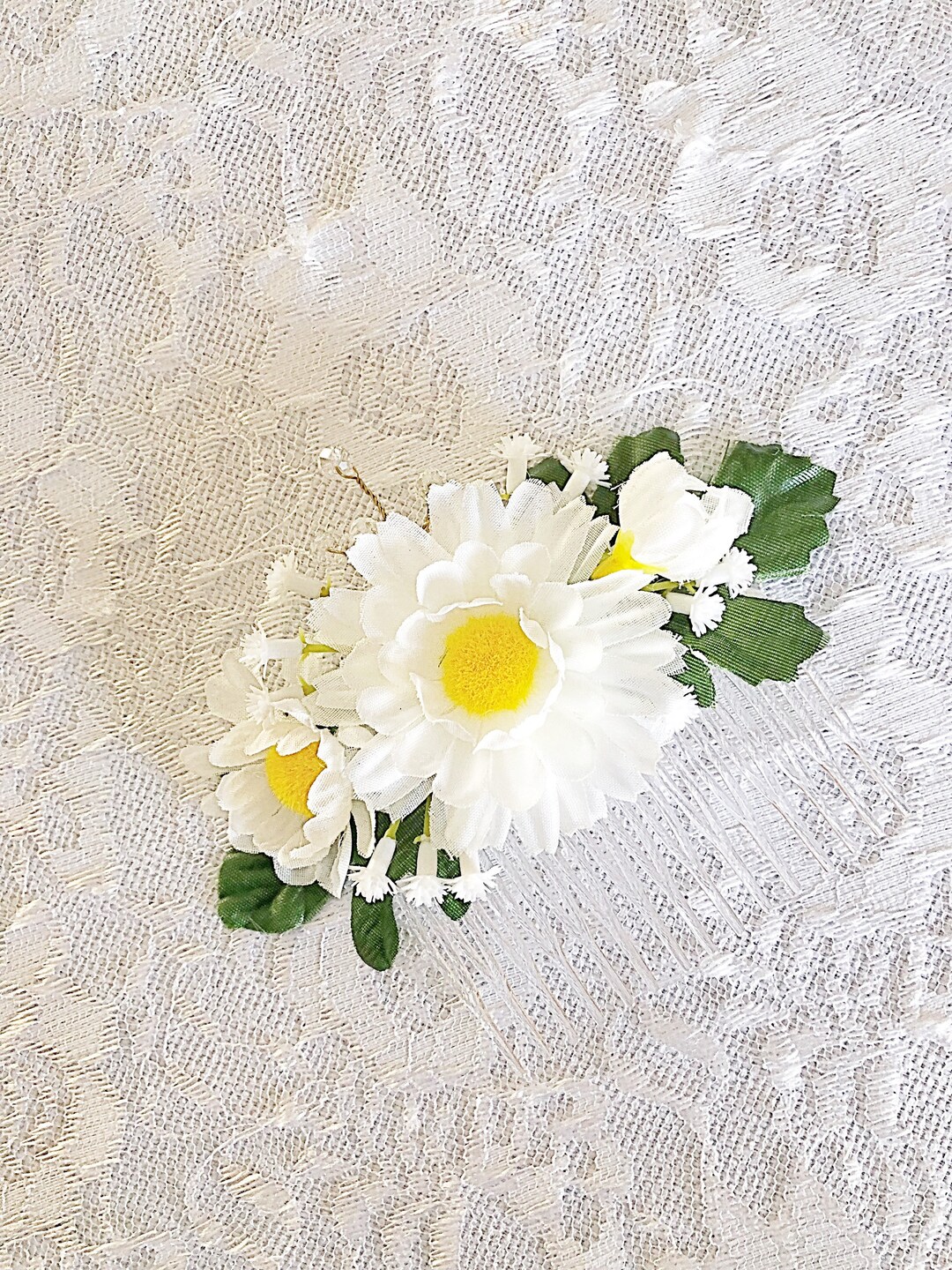 Daisy Hair Accessory for Wedding, Bridal Hairpiece, Rustic Comb, Bridal ...