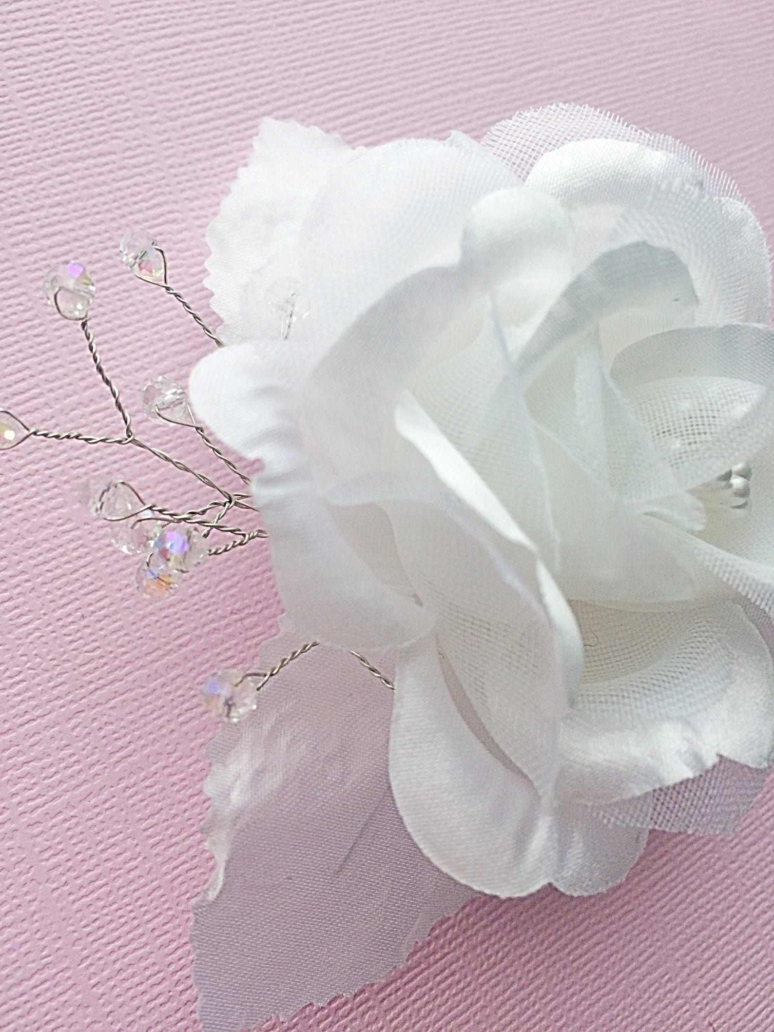 White Flower Hair Comb Bridal Rose Comb White Hair Comb - Etsy