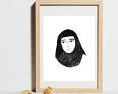 Saint Rafka Pen and Ink Art Print/saint Rafqa Print/catholic - Etsy
