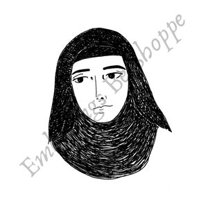 Saint Rafka Pen and Ink Art Print/saint Rafqa Print/catholic Art ...