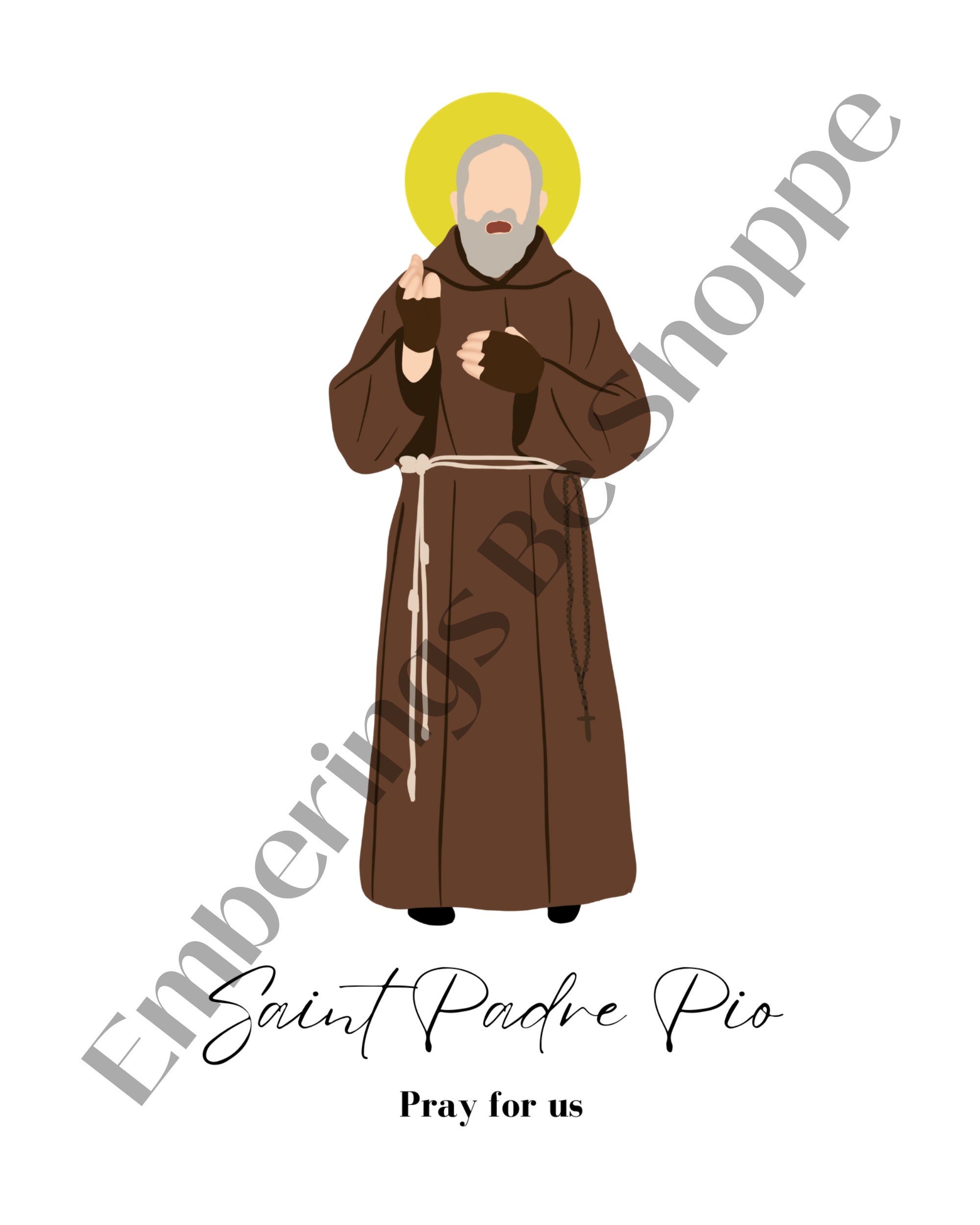 Saint Padre Pio Printable Catholic Wall Art/confirmation/baptism ...