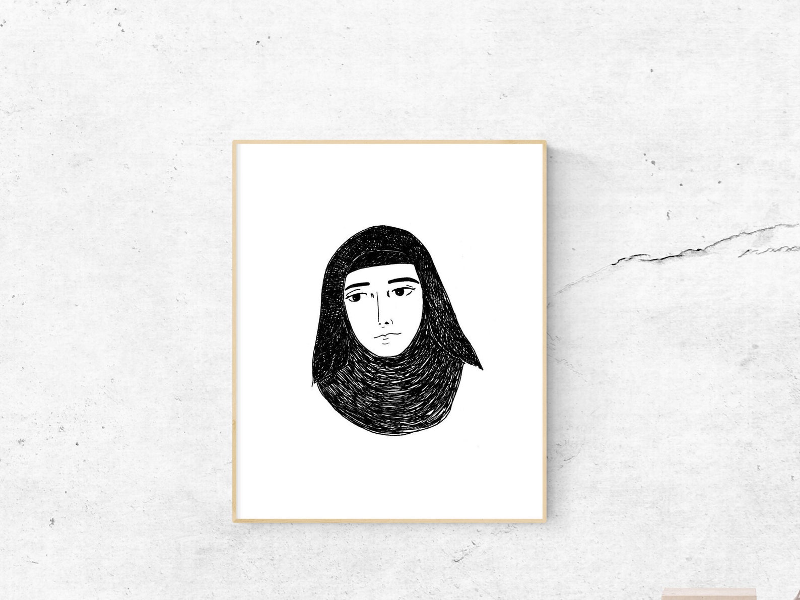 Saint Rafka Pen and Ink Art Print/saint Rafqa Print/catholic Art ...