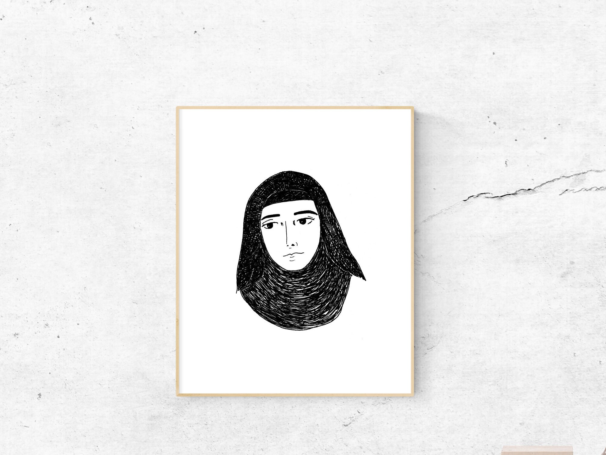 Saint Rafka Pen and Ink Art Print/saint Rafqa Print/catholic Art ...