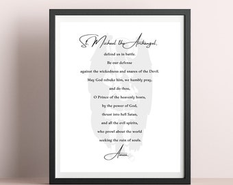 St. Michael the Archangel Printable Prayer Poster Wall Art Instant ...